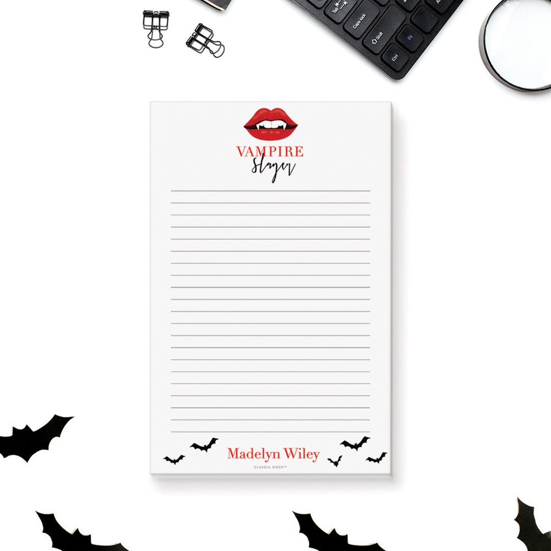 Vampire Slayer Notepad, Funny Gag Gifts Stationary Memopad, Goth Gifts ...