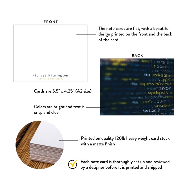 Personalized Programmer Note Cards Software Developer Stationery Set ...