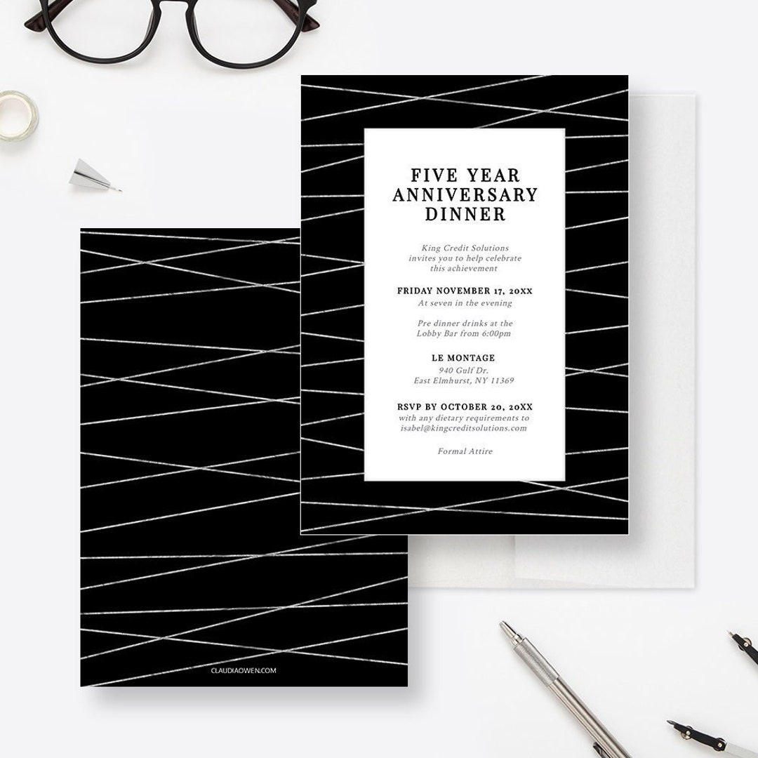 Business Anniversary Invitation Editable Template, Corporate Work Party ...