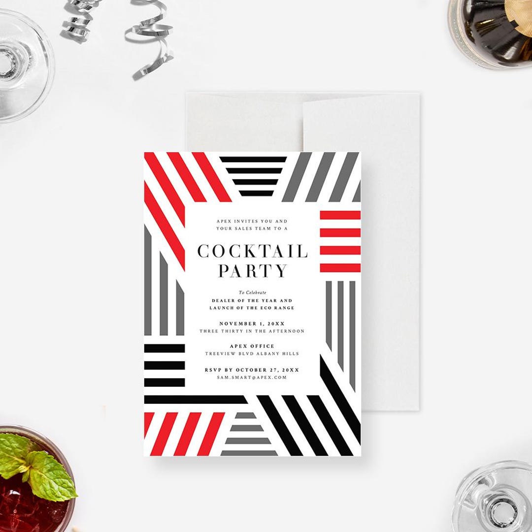 Event Party Invitation, Company Cocktail Party Custom Business ...