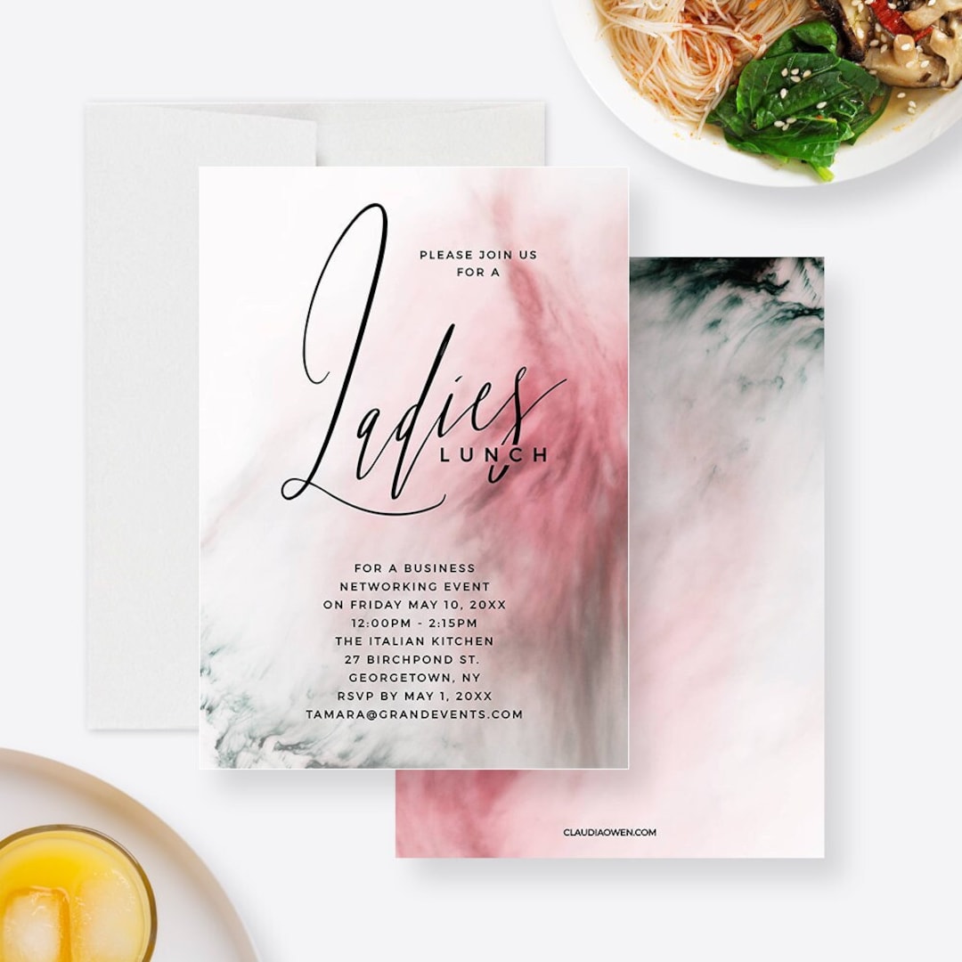 Ladies Lunch Business Event Invitation Editable Template, Networking ...