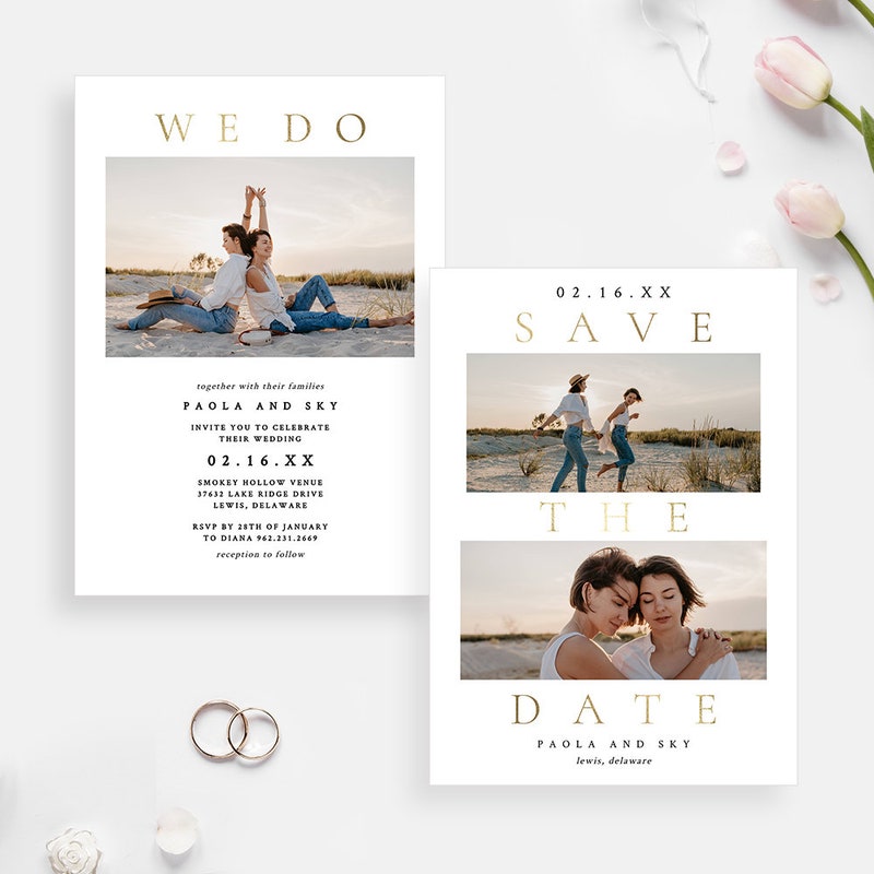 Lesbian Wedding Invitation Etsy