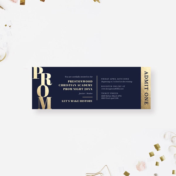 Prom Ticket - Etsy