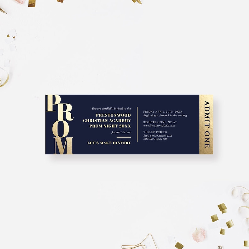 Prom Ticket - Etsy