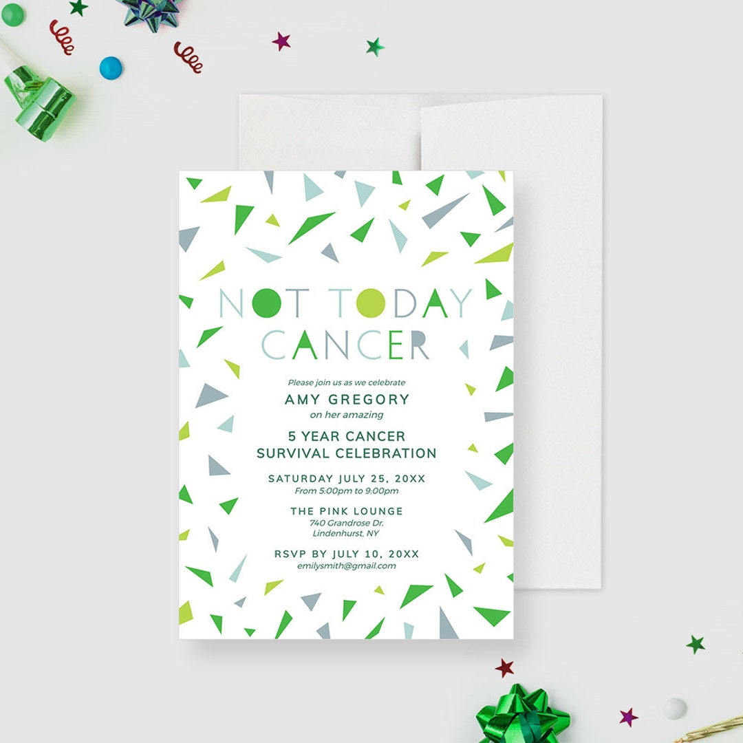 Cancer Survivor Party Invitation Template, Colorful Cancer Fighter ...