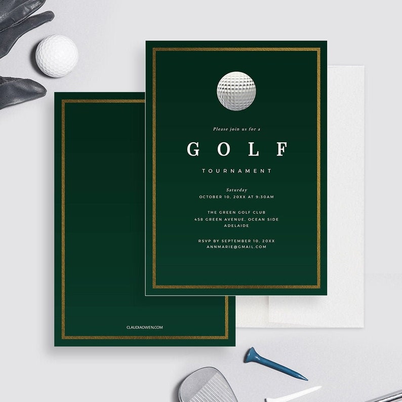 Golf Birthday Party Editable Invitation Template Golf | Etsy