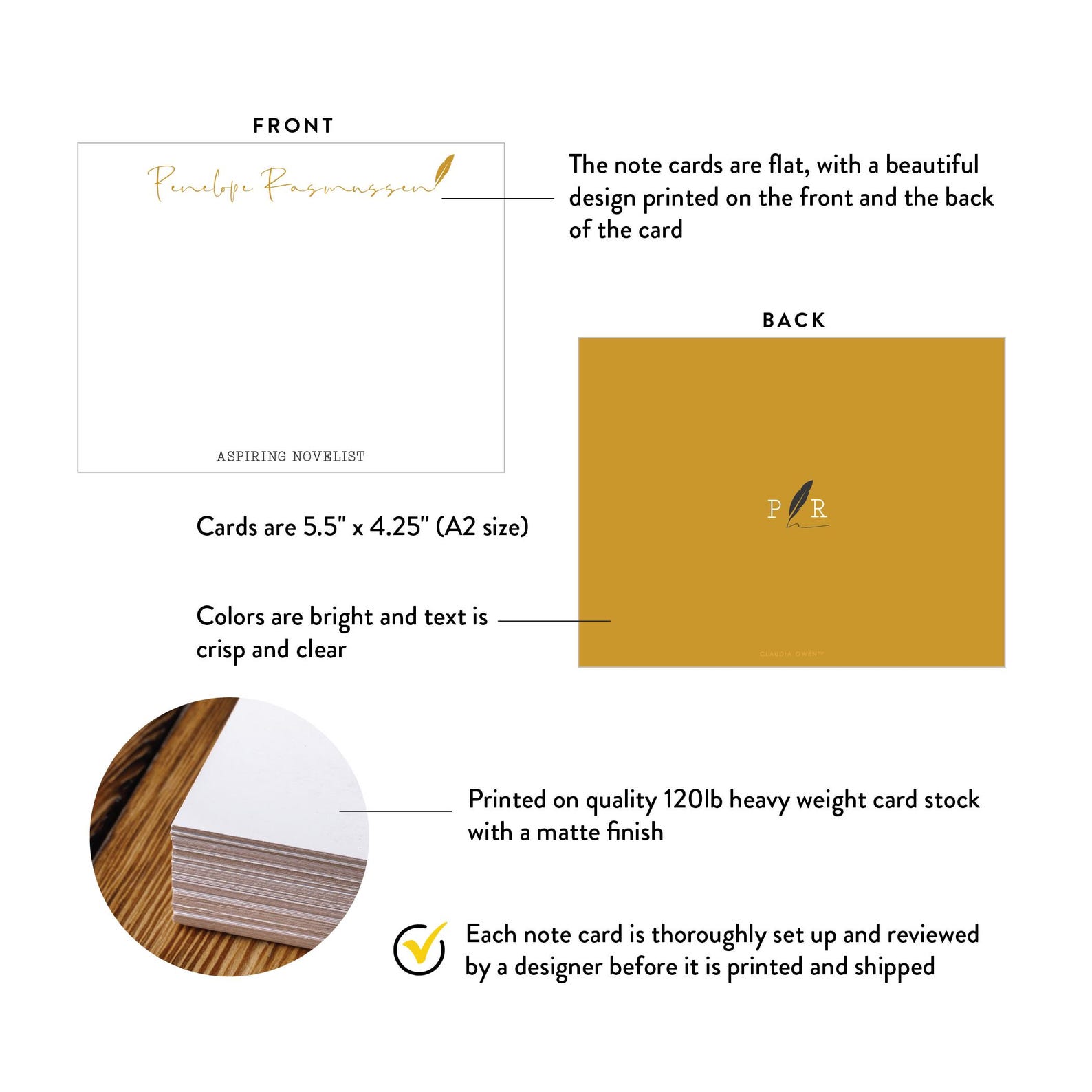 Personalized Business Note Card Custom Company Logo Stationery ...