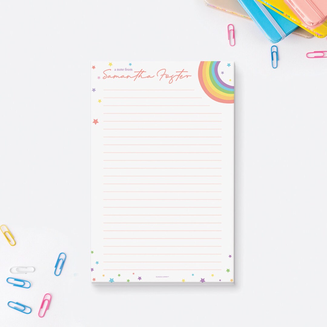 A Note From Notepad, Rainbow Notepad for Girls, Kids Personalized ...