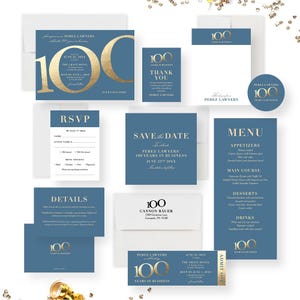 100th Centenary Anniversary Printed Party Invitations, 100 Years in ...