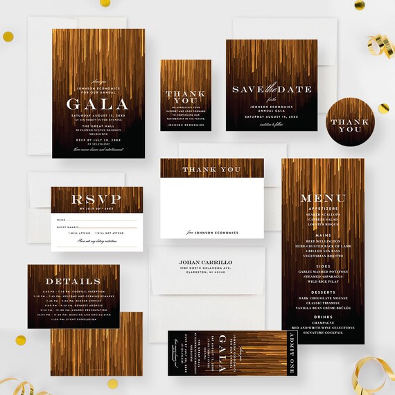 Gold Paint Modern Art Gala Invitation Zazzlecom Gala Invitation