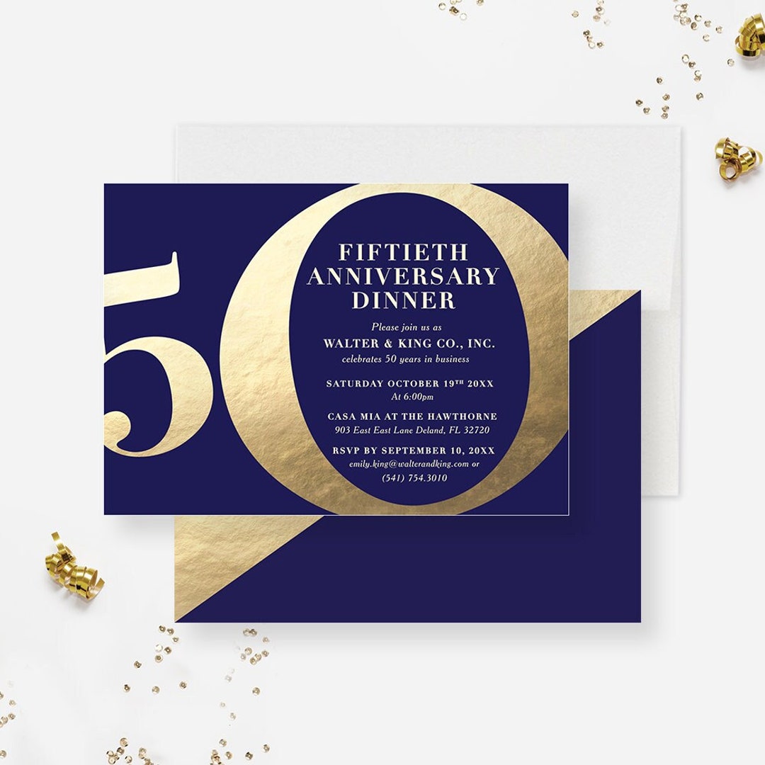 50th Business Anniversary Dinner Party Invitation Fiftieth Etsy 50th-business-anniversary-dinner-party-invitation-fiftieth-etsy