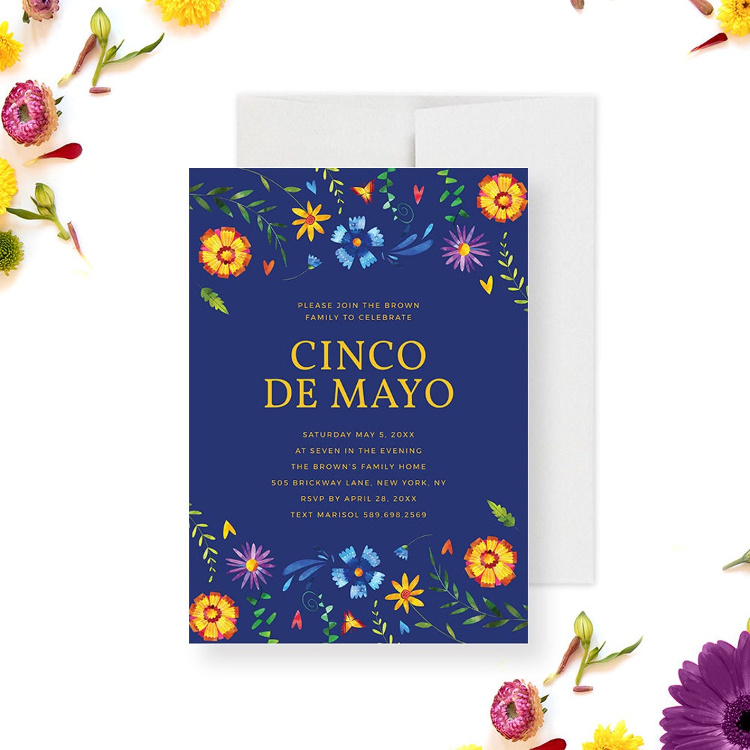 Cinco De Mayo Invitation Digital Download, Mexican Fiesta Editable ...