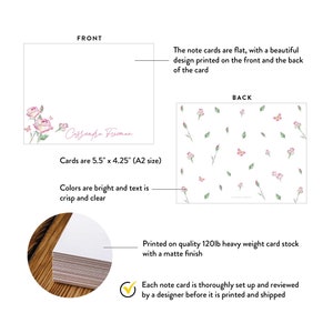 Pink Rose Thank You Cards, Floral Note Cards, Gift for Her Flower Home ...