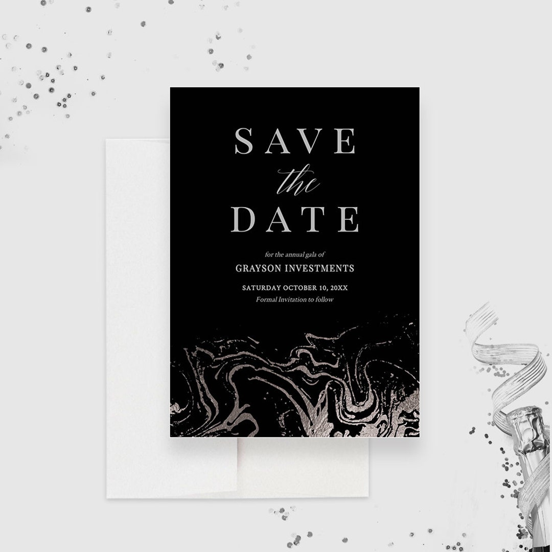 Business Save the Date Card Editable Template, Formal and Corporate ...