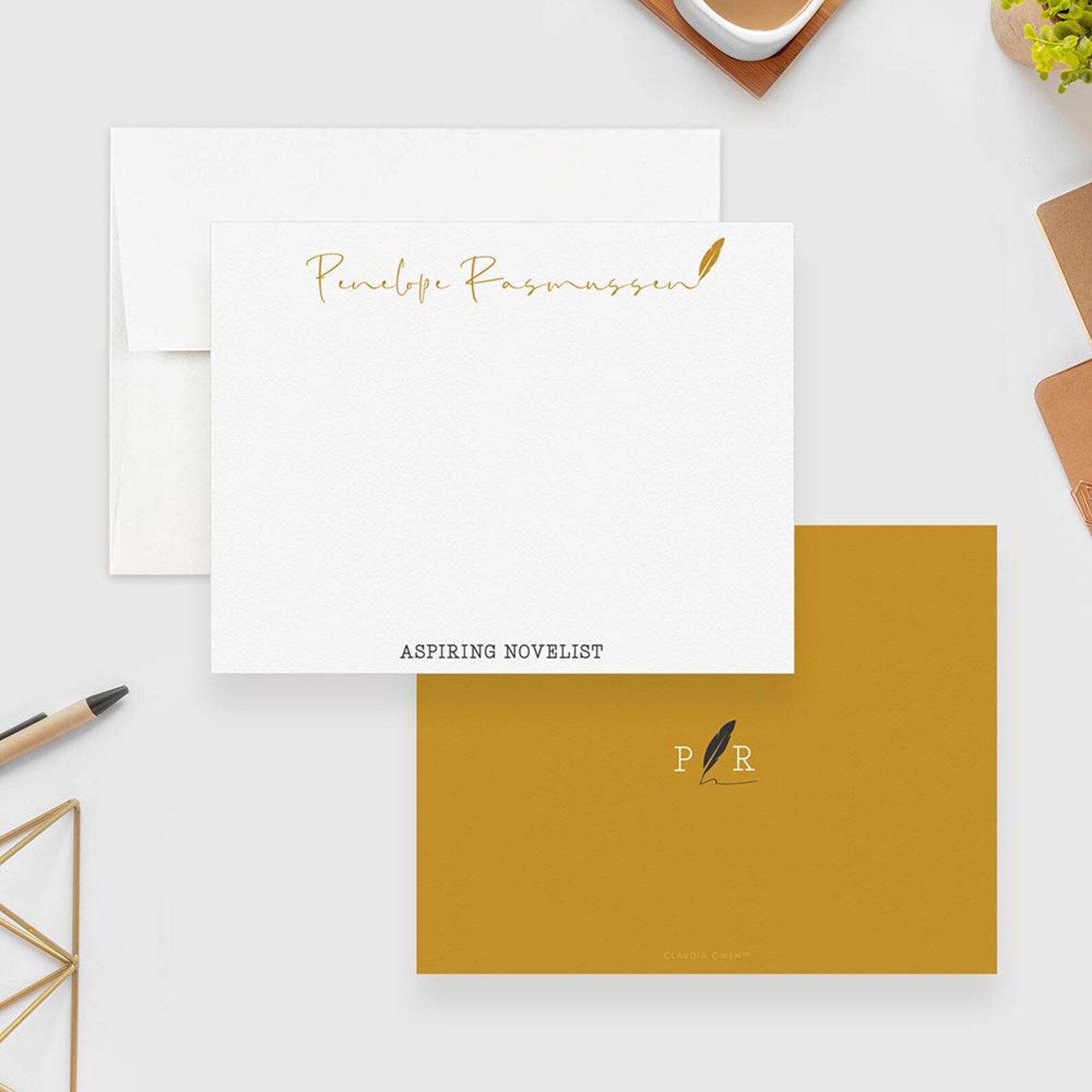 Personalized Business Note Card Custom Company Logo Stationery ...