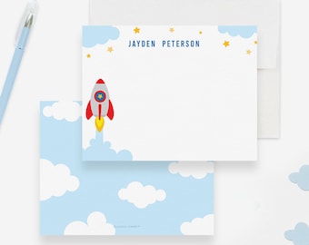 Spaceship Stationery Spaceship Note Cards Personalized Flat - Etsy