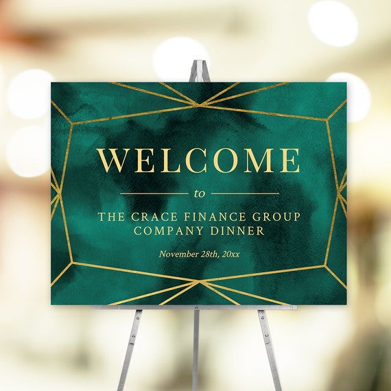 Company Dinner Welcome Sign Editable Template Printable Sign - Etsy