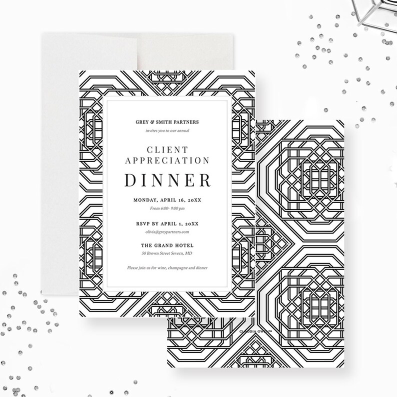 Client Appreciation Dinner Business Party Invitation Editable Template ...