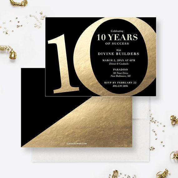 Ten Years of Success 10th Business Anniversary Party - Etsy
