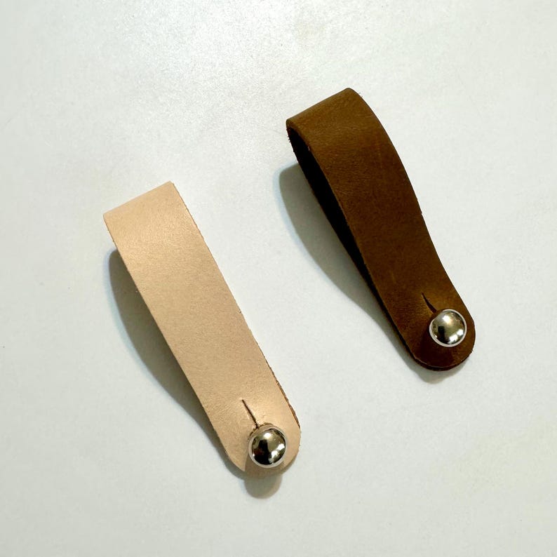 Leather Button Strap Potholder Hangers for Weaving, Crochet or Knitting ...