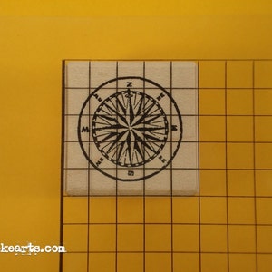 Small Compass Stamp/ Invoke Arts Collage Rubber Stamps - Etsy