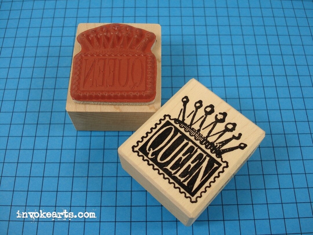 Queen Post Stamp / Postoid / Invoke Arts Collage Rubber Stamps - Etsy