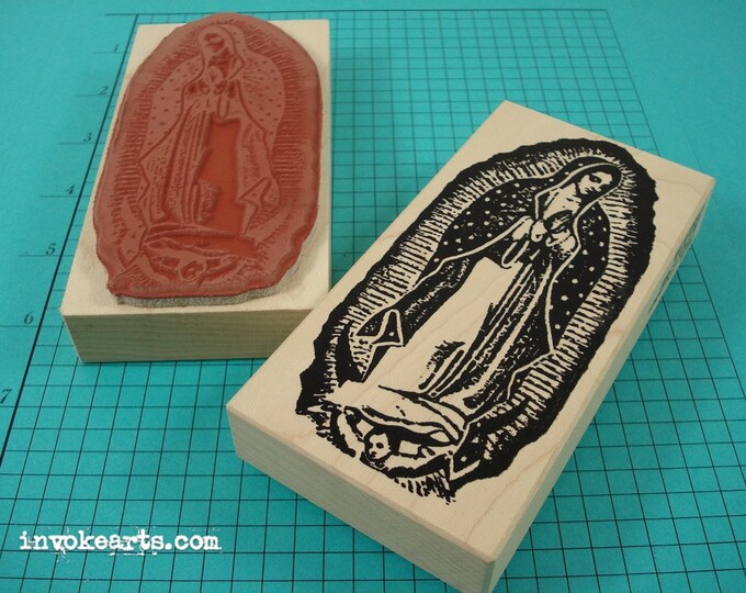 Lg Virgin of Guadalupe Stamp / Invoke Arts Collage Rubber Stamps - Etsy