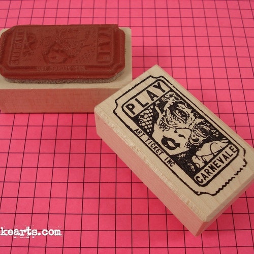 Pierrot's Head Face Stamp / Invoke Arts Collage Rubber - Etsy