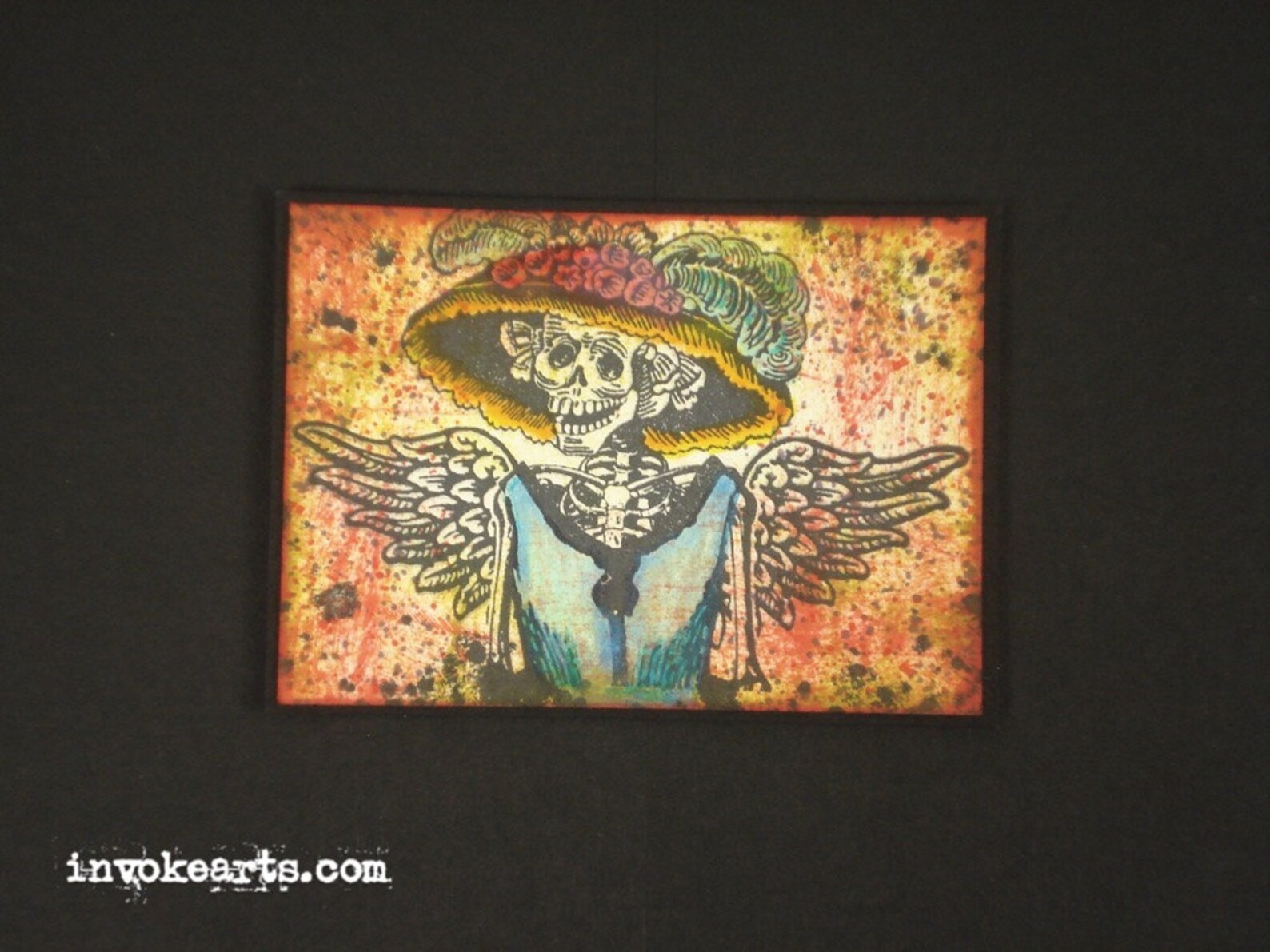 Angel Catrina Stamp / Invoke Arts Collage Rubber Stamps | Etsy