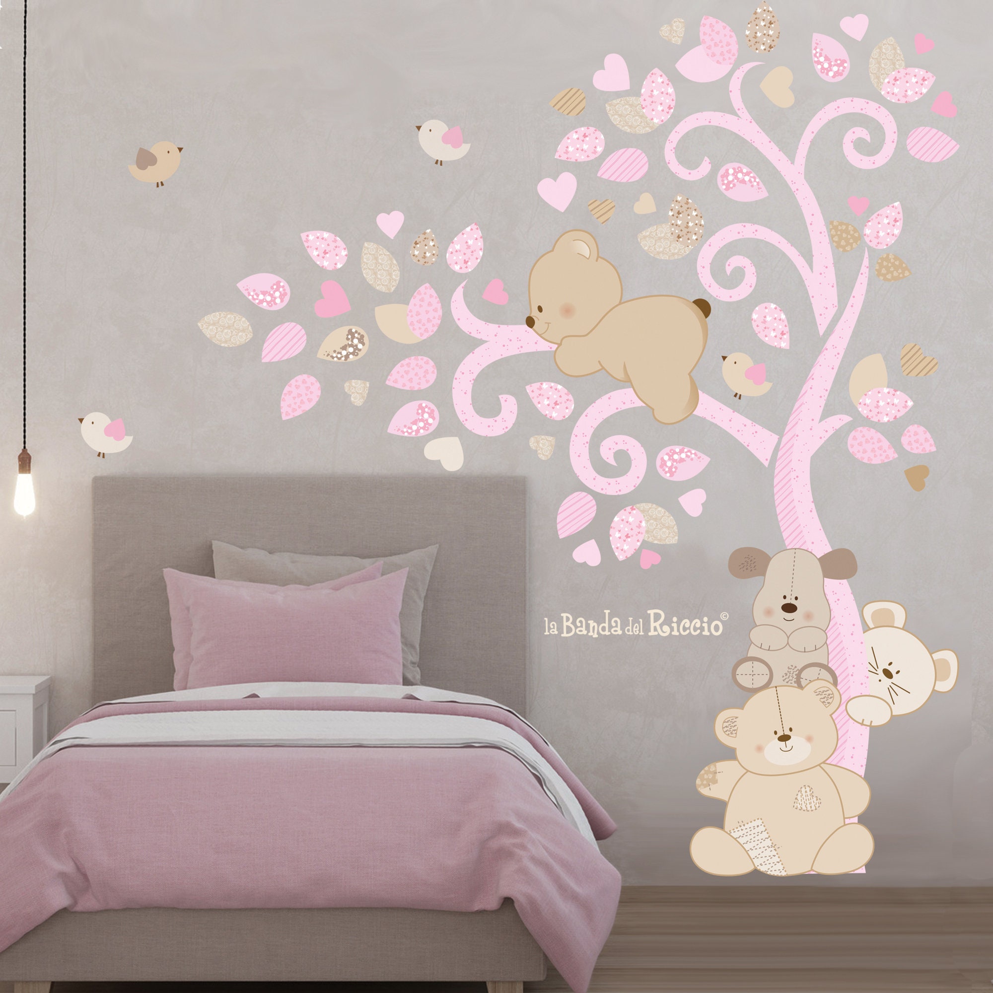 Fabric Wall Decal, Tree Nursery Wall Stickers, Big Tree Decal, Baby ...