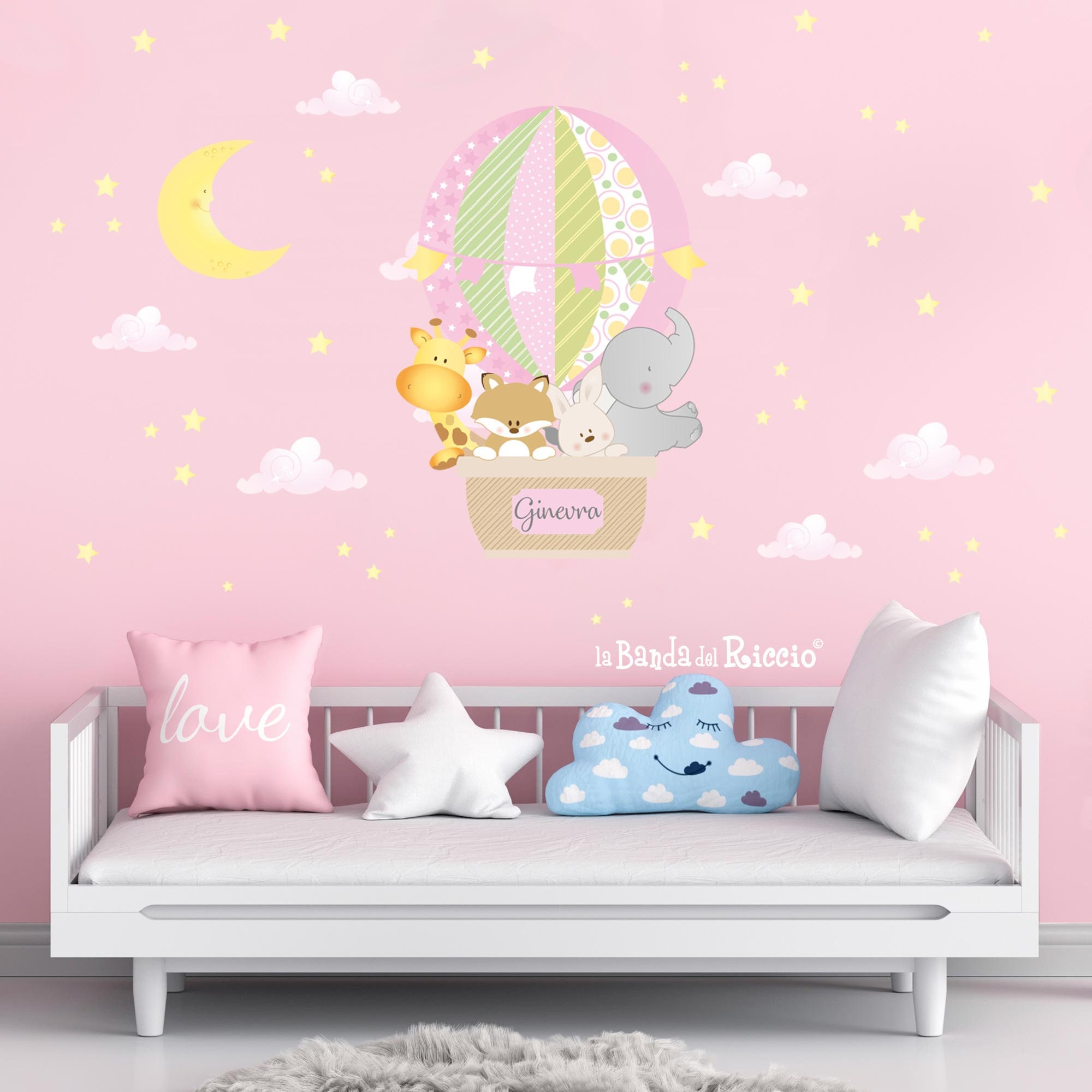 Fabric Wall Stickers , Nursery Wall Decal, Baby Wall Decor, Wall ...