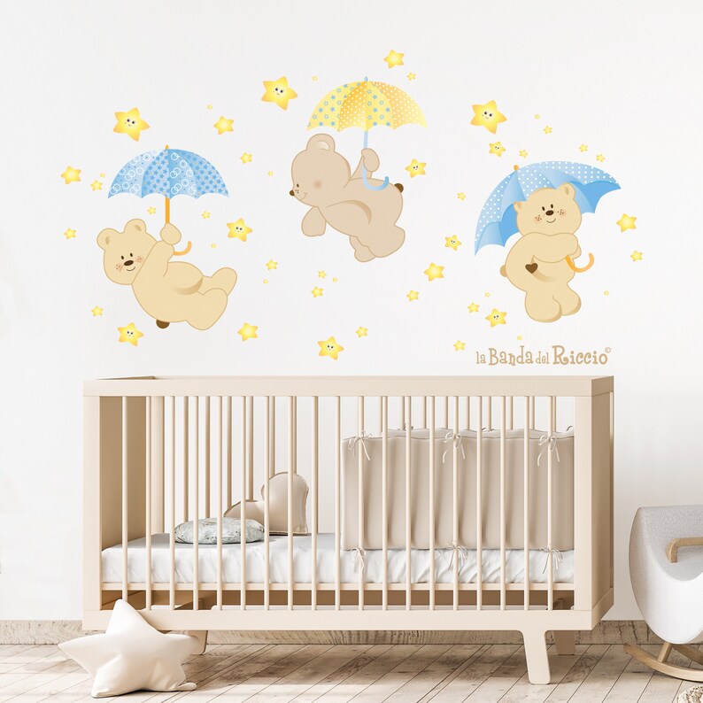 Wall Decals Fluo Stars Wall Stickers Baby Nursery Baby Wall Decals Kit ...