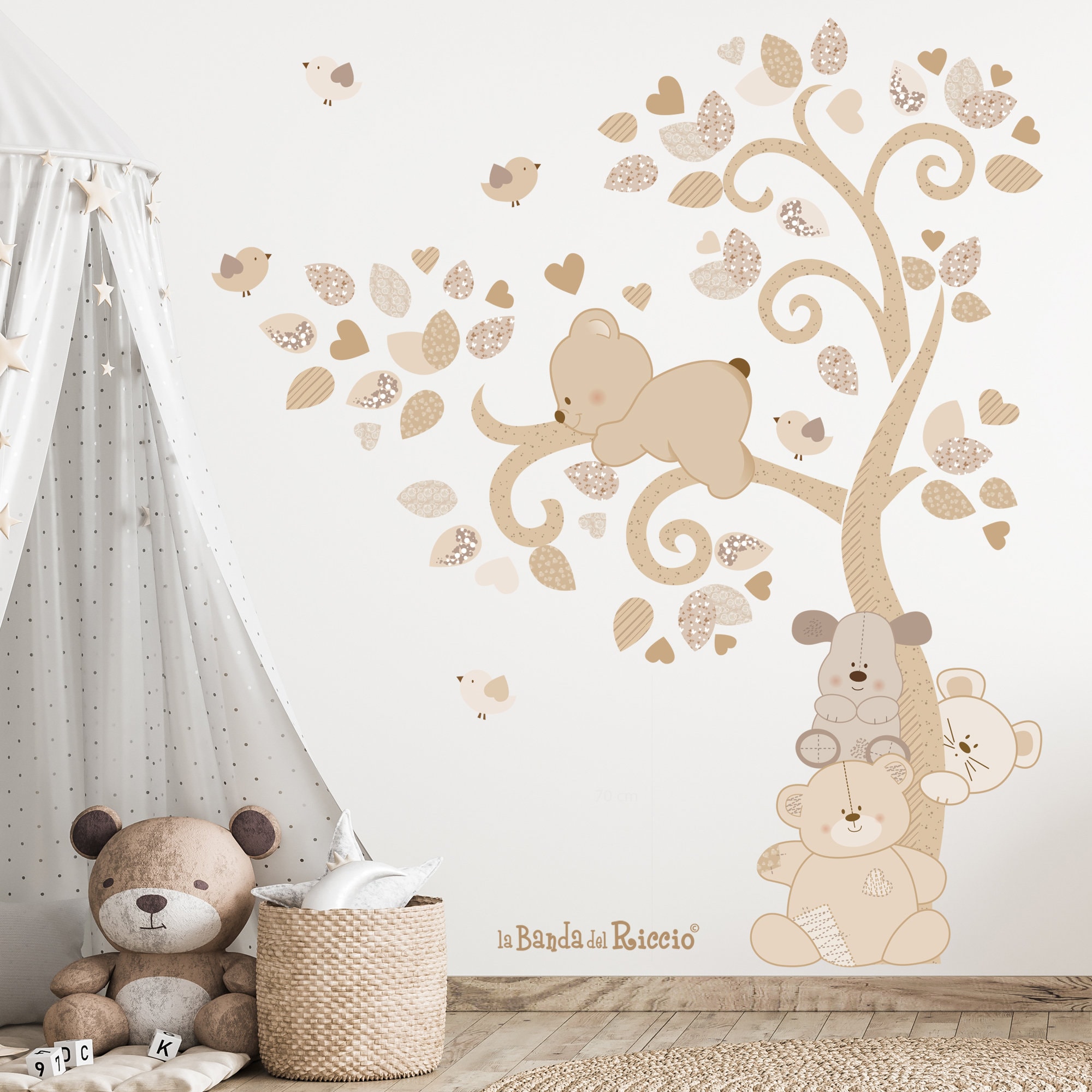 Fabric Wall Decal, Tree Nursery Wall Stickers, Big Tree Decal, Baby ...