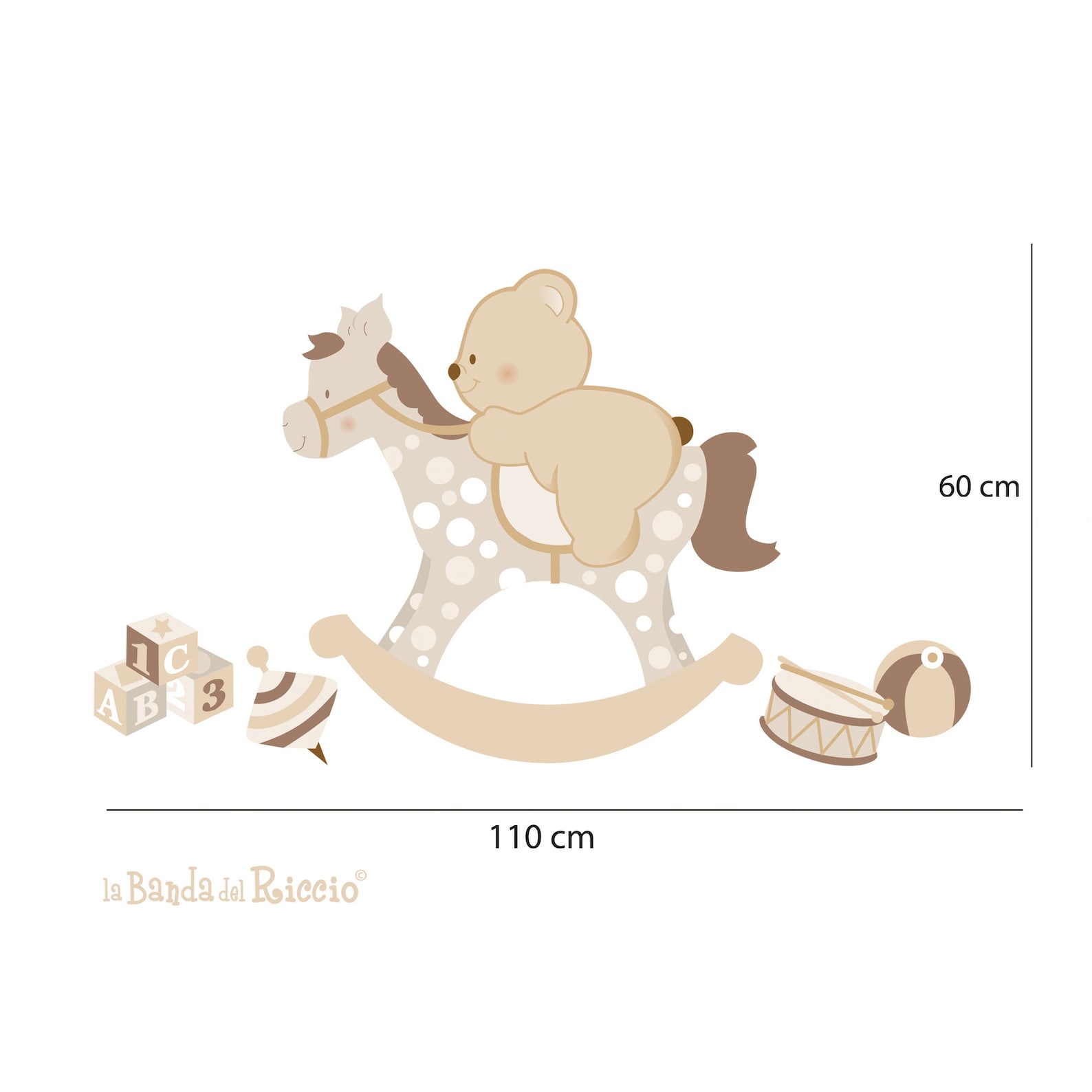 Baby Wall Decal, Nursery Rocking Horse, Wall Decals, Kids Wall Stickers ...