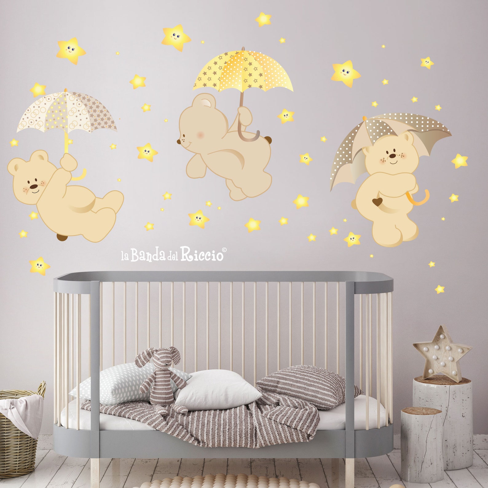 Wall Decals Fluo Stars Wall Stickers Baby Nursery Baby Wall Decals Kit ...