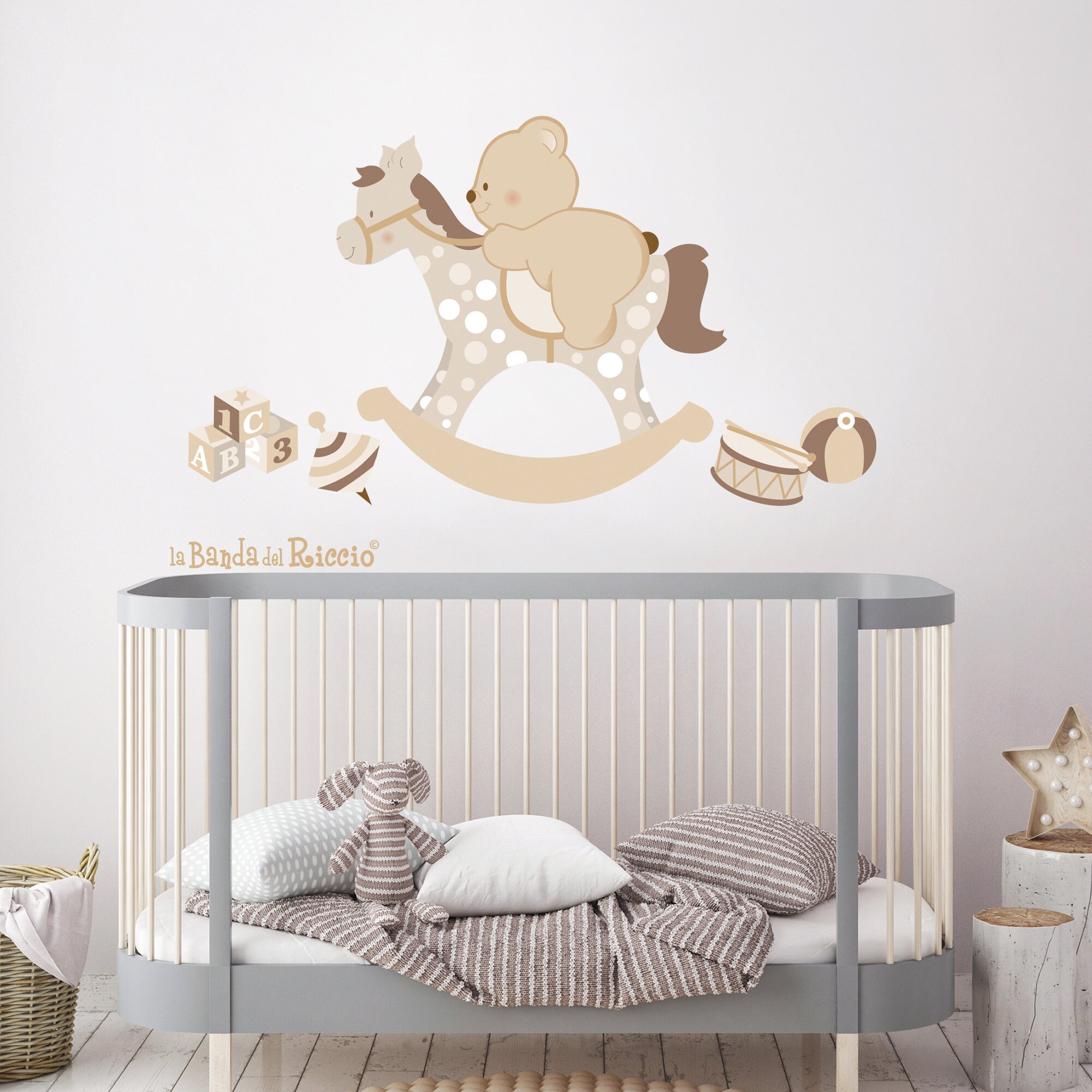 Baby Wall Decal, Nursery Rocking Horse, Wall Decals, Kids Wall Stickers ...