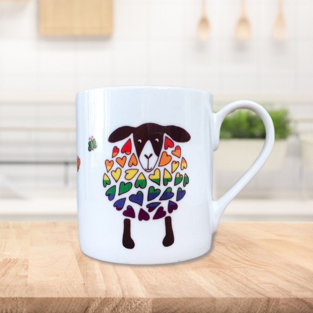 Valentines Sheep Heart Mug, Bone China Sheep Mug, for Him, for Her ...