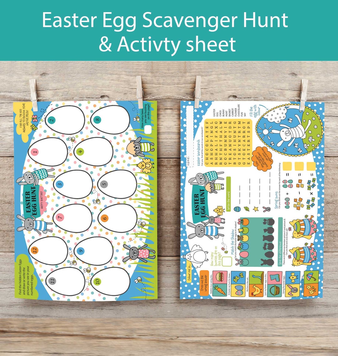 Easter Egg Scavenger Hunt Download and Print at Home Easter Trail for ...