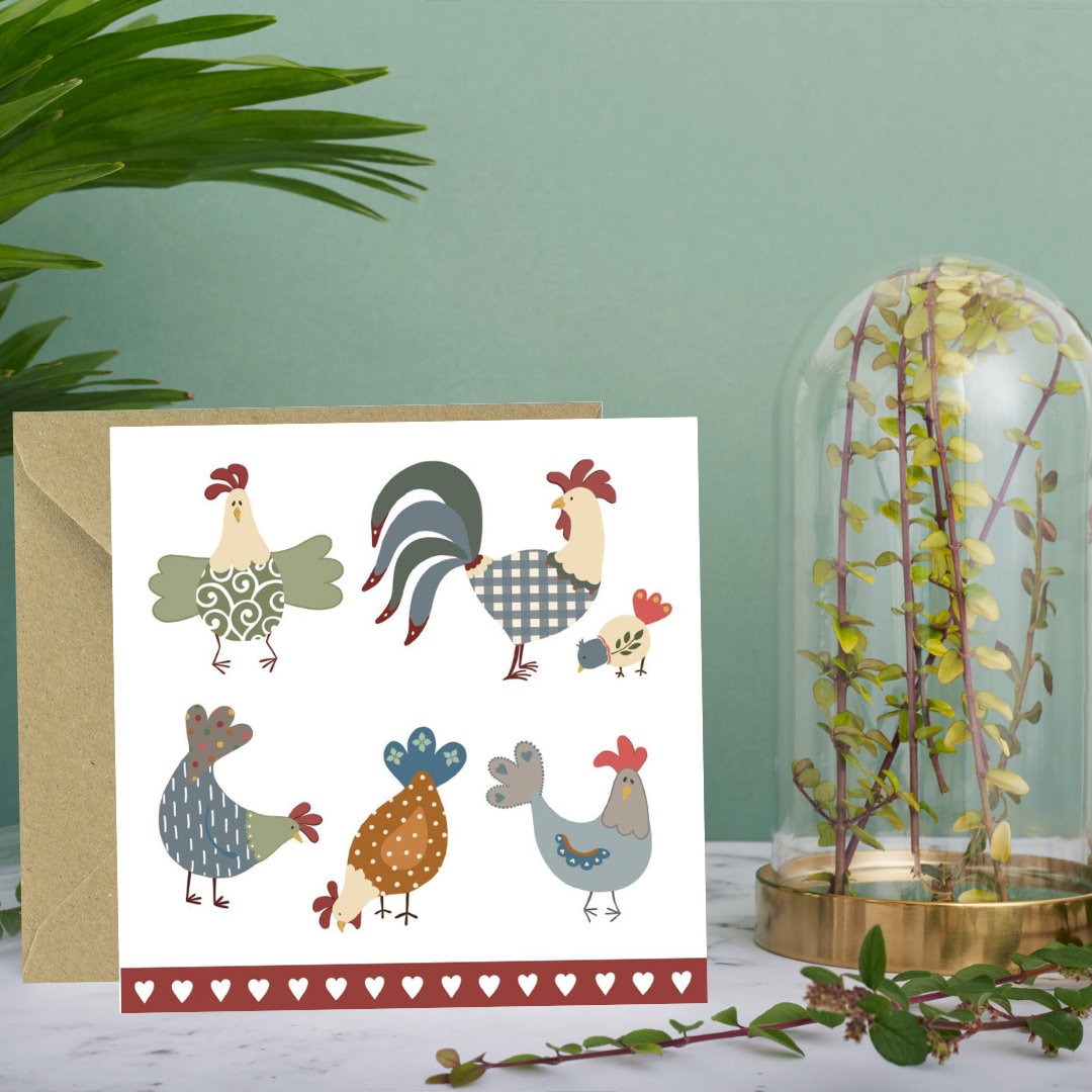 Chicken and Hen Card, Mothers Day Card Hen Card Card for Aunt Card for ...