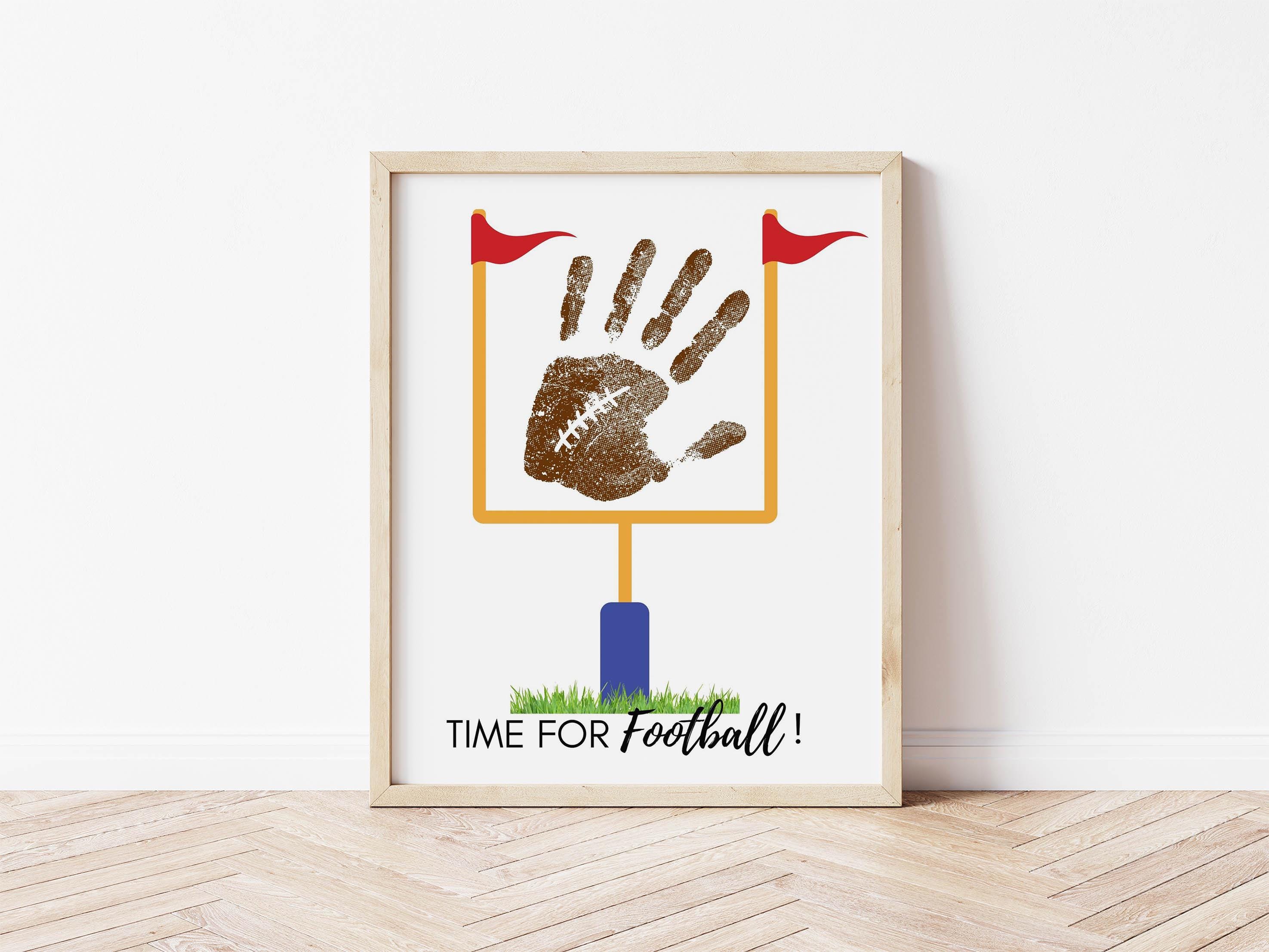 Fall Handprint Craft, Kids Football Craft, Football Handprint Art, Fall ...
