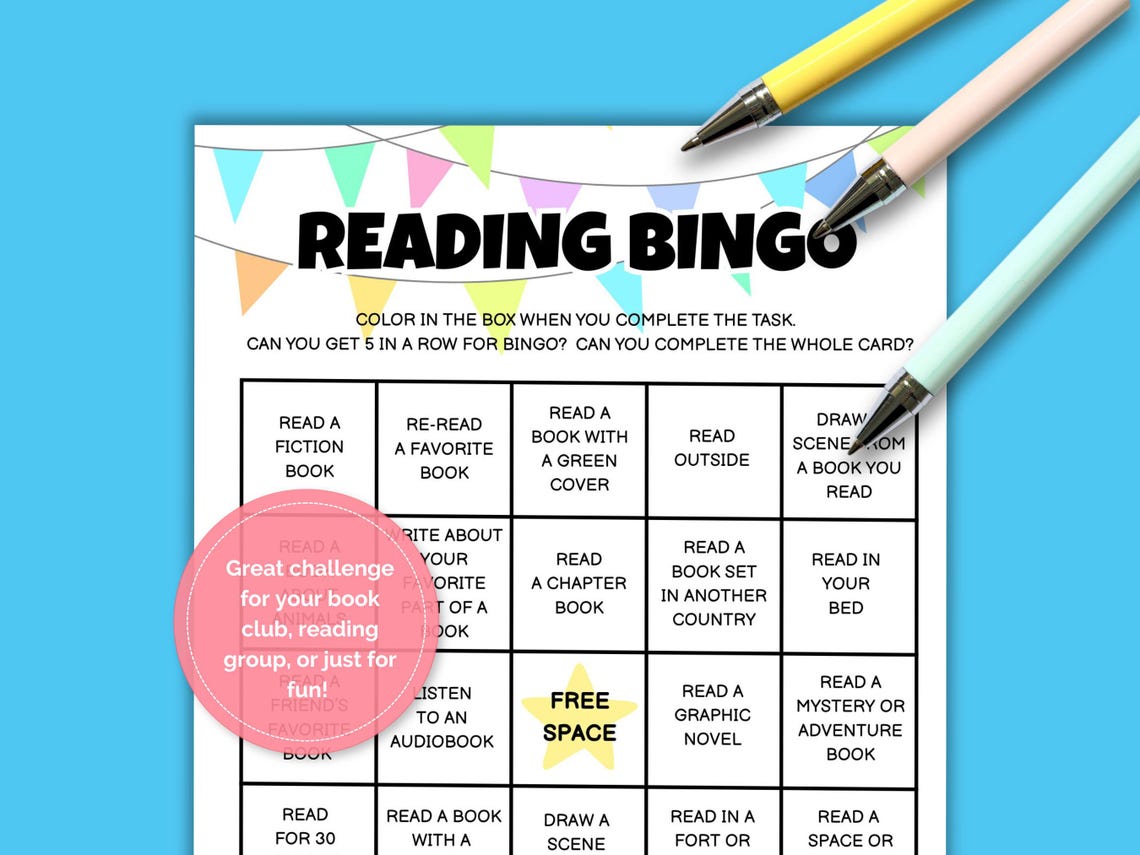 Reading Bingo, Book Bingo, Book Club Game, Summer Reading Bingo, Adult ...