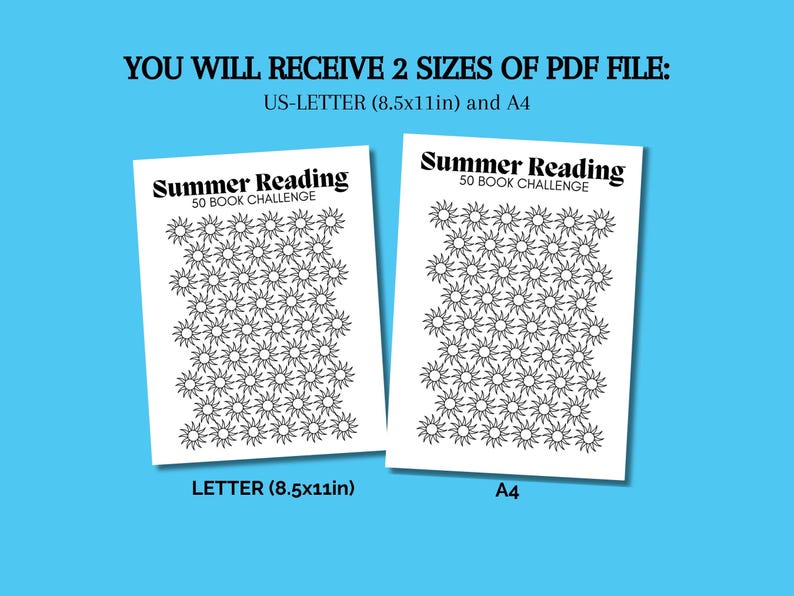 Summer Reading 50 Book Challenge, Summer Book Tracker, Kids Summer ...