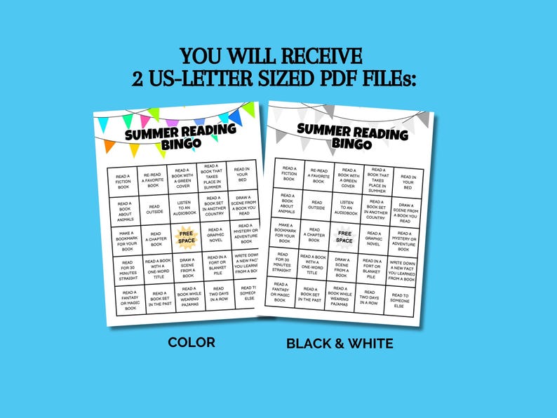 Summer Reading Bingo, Summer Bingo Game, Printable Kids Summer Reading ...