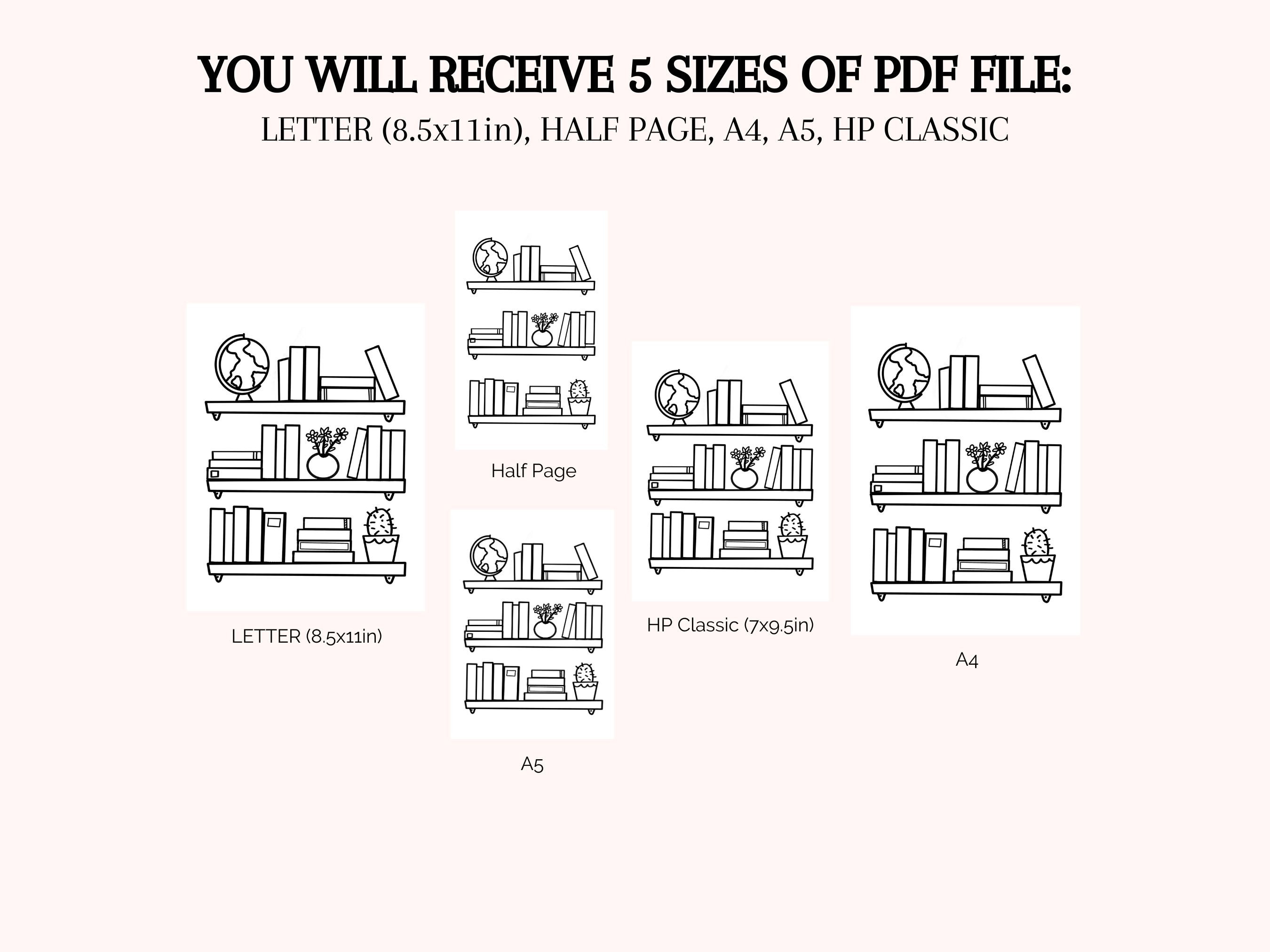 Bookshelf Reading Tracker, Printable Reading Log for Book Lovers, 25 ...