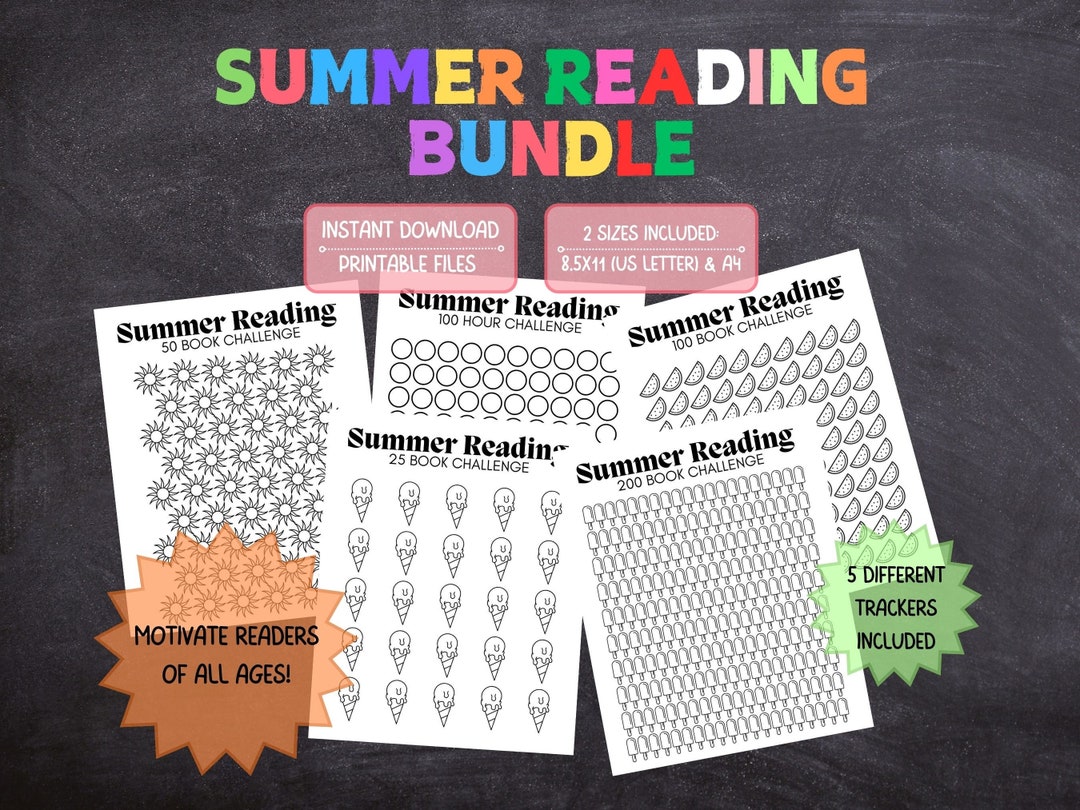 Printable Summer Reading Log, Kids Reading Trackers, Summer Book Logs ...