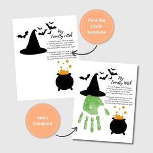 Halloween Handprint Art, Halloween Witch Handprint Craft, Halloween ...