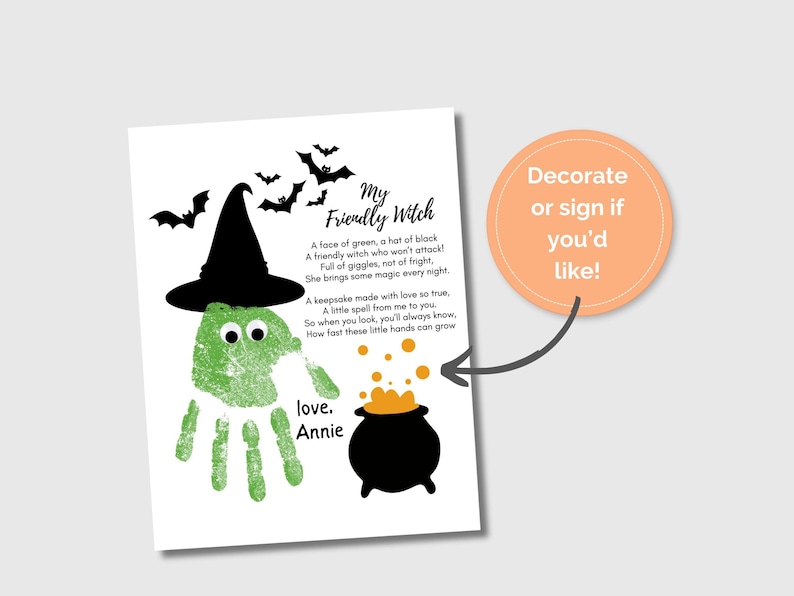 Halloween Handprint Art, Halloween Witch Handprint Craft, Halloween ...