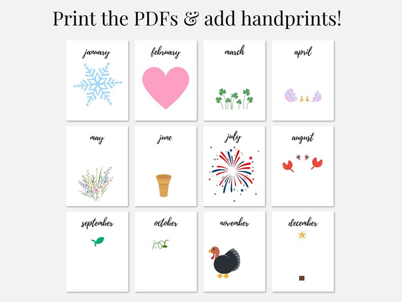 Handprint Calendar, Kids Handprint Memory Book Craft, Handprint Art ...