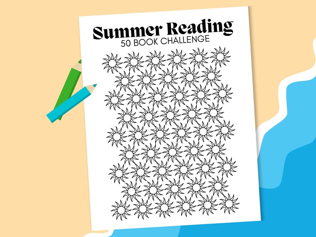 Summer Reading 50 Book Challenge, Summer Book Tracker, Kids Summer ...