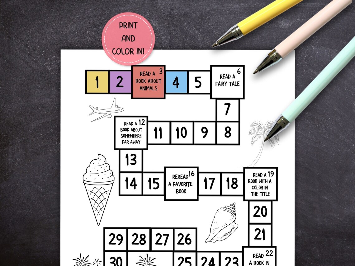 Printable Summer Reading Game, Kids Reading Challenge, Summer Reading ...